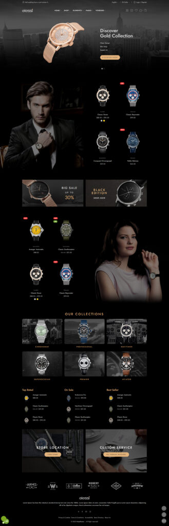 تصميم متجر ساعات ELE2 خطة احترافية - هوست جاد